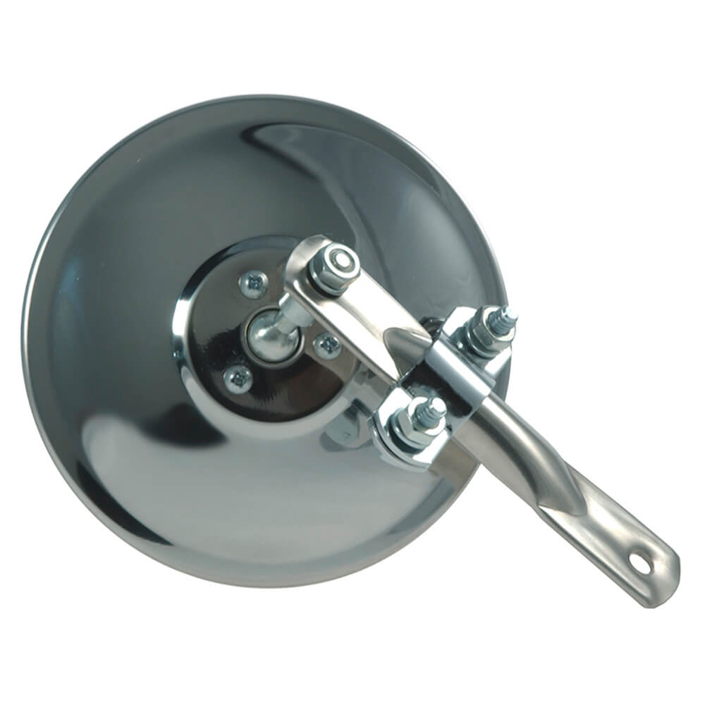 28033 - 5" Round Clamp-On Spot Mirror, Stainless Steel, w/ Arm Assembly