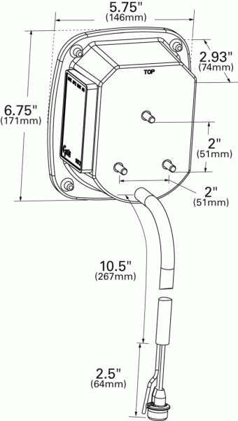 52802 - Three-Stud, Chevrolet® Ford® Jeep Stop Tail Turn Light