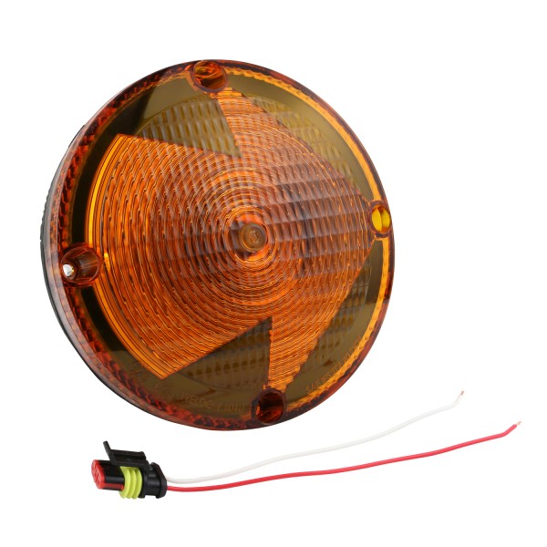 56083 - 7" School Bus Lights, Single Contact w/ Arrow Lens, 12V