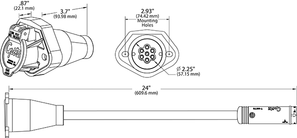 Ultra Seal G7 Straight-in Plug & Receptacle with 7-way female